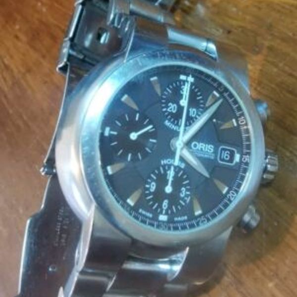 ORIS TT1 Chronograph 7520 Black Dial Automatic Men's Watch Boxes And ...