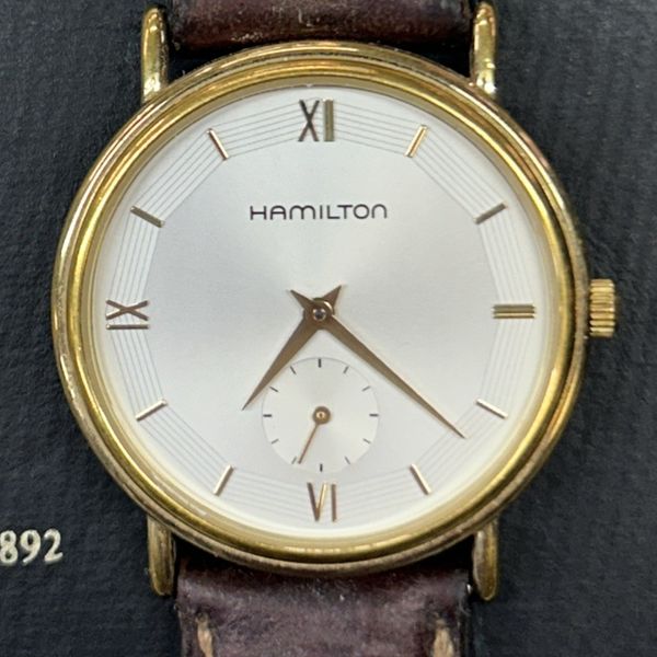 Hamilton 6210 Registered Edition Roman Gold Quartz Men's Watch ...