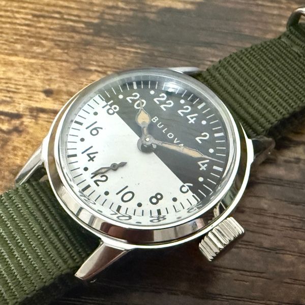 WW2 BULOVA MILITARY WATCH 24 HOUR DAY/NIGHT WITH NEW MILITARY CASE ...