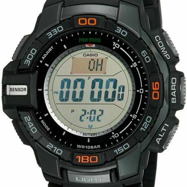 Casio Pro Trek Men's Tough Solar Triple Sensor Black Resin 52mm Watch PRG270-1 | WatchCharts ...