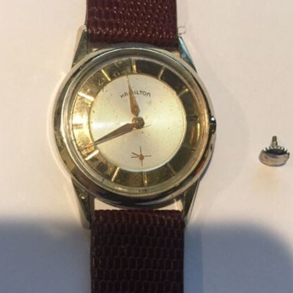 Vintage Rare Hamilton Pie Pan Dial Cal. 673 10K RGP Bezel Watch Parts ...