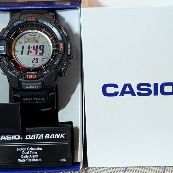 Casio Pro Trek Men's Tough Solar Triple Sensor Black Resin Watch PRG270-1 | WatchCharts Marketplace