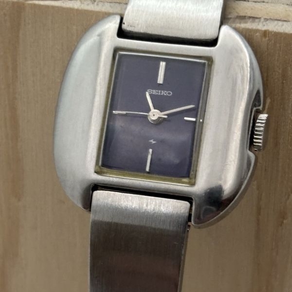 Vintage Seiko silver angel women's Watch Rare Blue Face 3290 stainless ...