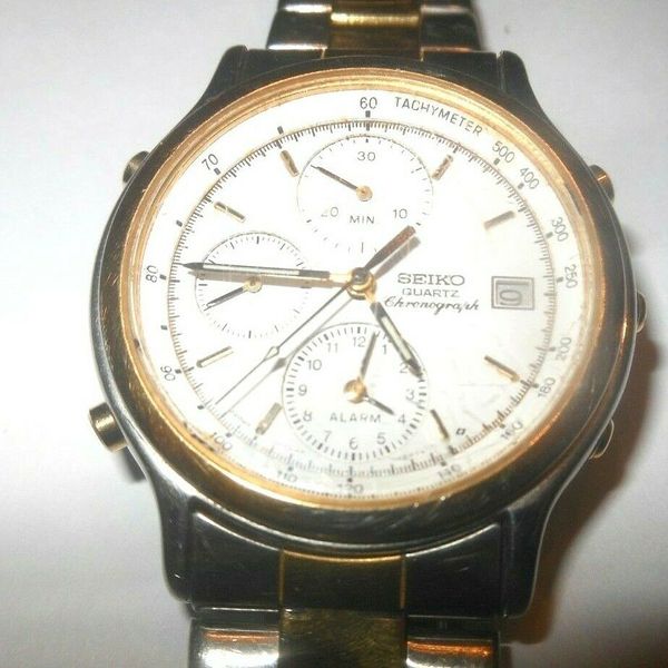 SEIKO Chronograph 7T32 Quartz Vintage Mens Watch-Japan - | WatchCharts Marketplace