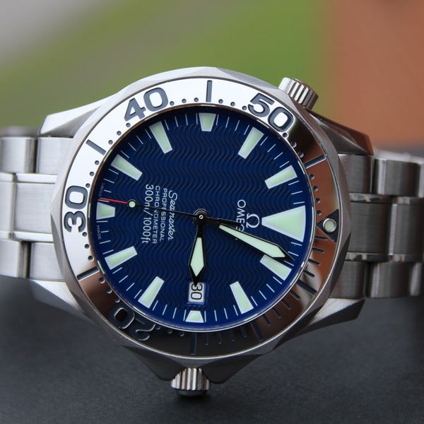 SOLD Omega Seamaster Pro 300M SMP 2255.80 Electric Blue Sword Hands 41mm Full Size Auto #1945 ...