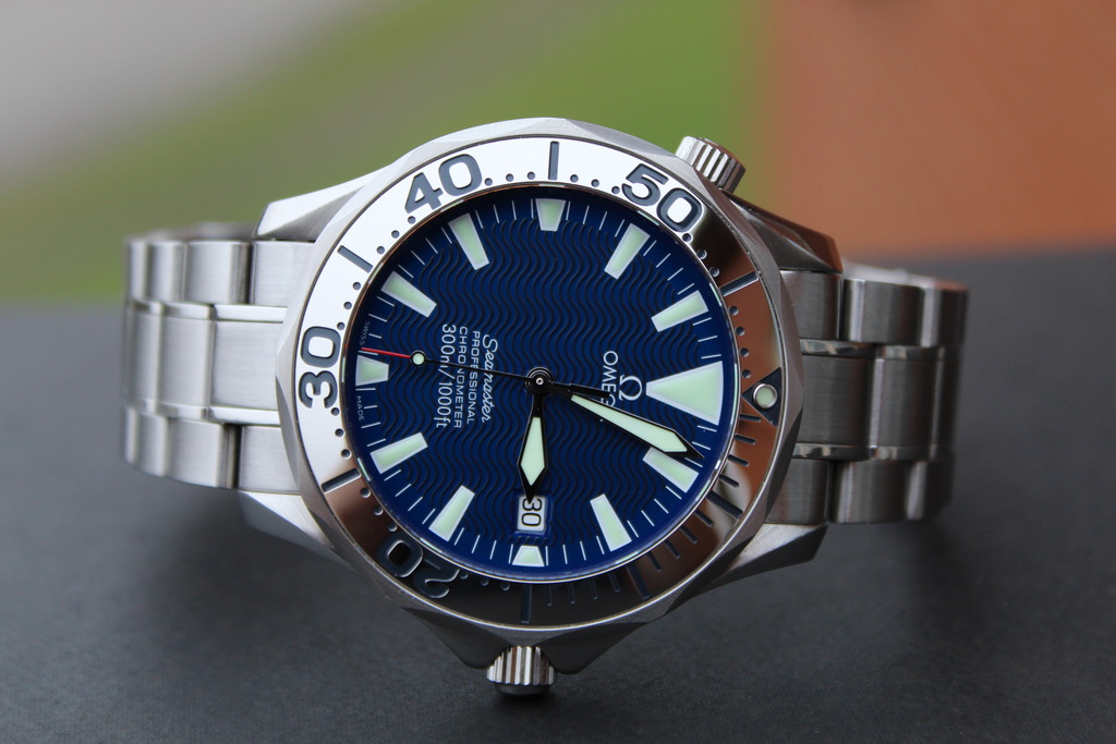 SOLD Omega Seamaster Pro 300M SMP 2255.80 Electric Blue Sword Hands 41mm Full Size Auto #1945 ...