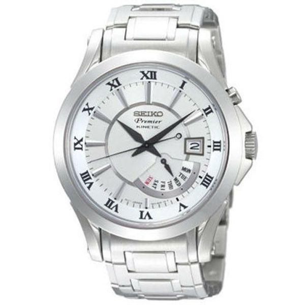 Seiko Mens Premier Kinetic Perpetual Calendar Stainless Steel Watch SRN001 | WatchCharts Marketplace