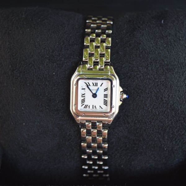 Cartier Panthere Stainless Steel Mini White Bracelet Box & Papers ...
