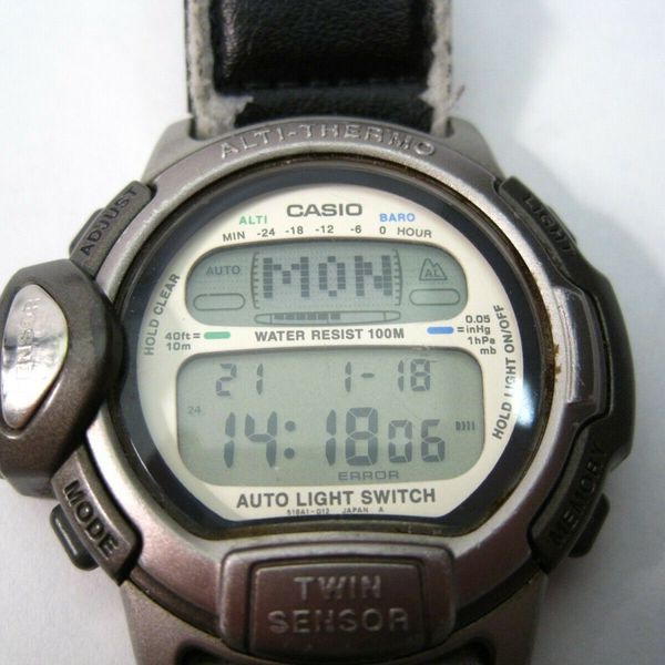 CASIO Pathfinder ALTI-THERMO PAL-200 1675 Vintage Digital Watch ...
