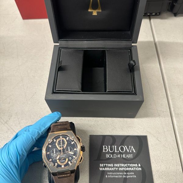 Bulova Precisionist Series X Chrono Quartz Brown Leather Strap Mens ...