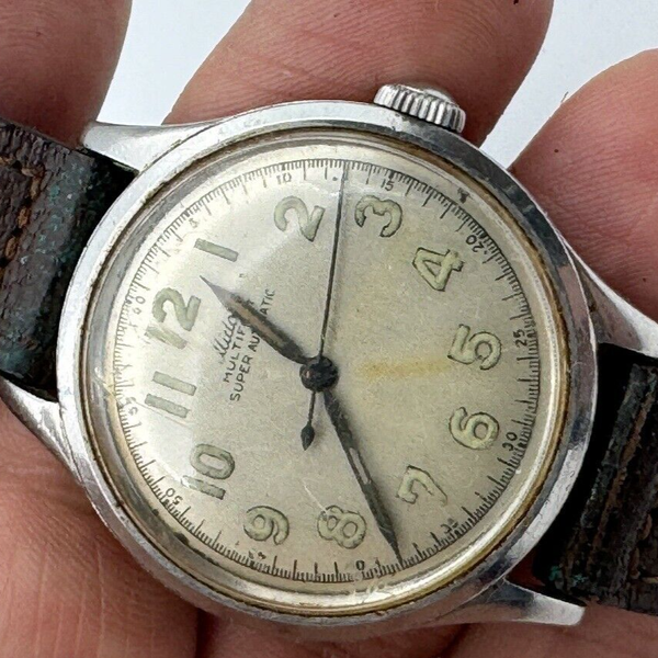 1940's MIDO Multifort Super Automatic Stainless Military Original Dial ...