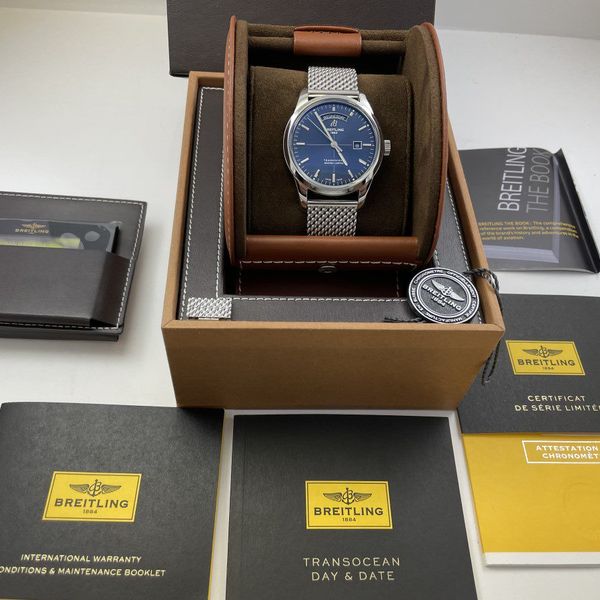 FS: Breitling Transocean Day & Date - Limited Edition Blue Dial ...