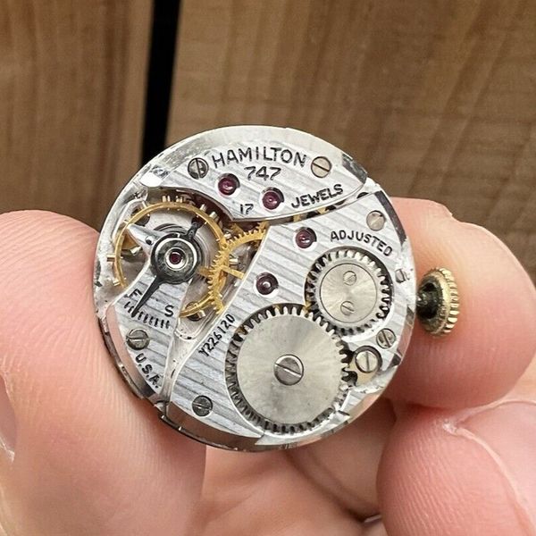 Rare Hamilton Cal 747 Manual Wind 17j Gold Wrist Watch - MOVEMENT ONLY ...