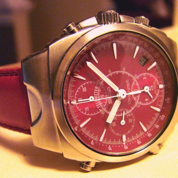 RARE SEIKO SUS ALARM CHRONOGRAPH SCFL003 RED TELEMETER 7T32 CLEAN ...