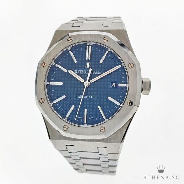 AP 15450 15450ST AUDEMARS PIGUET ROYAL OAK 37MM “BLUE GRANDE TAPISSERIE ...