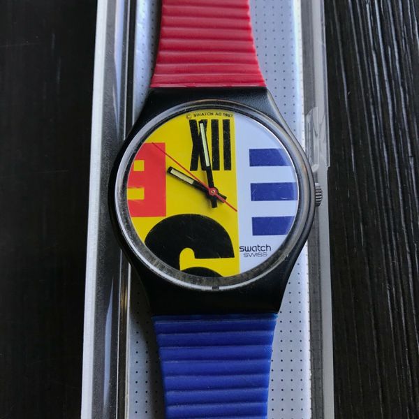 1987 Original Swatch Watch Nine to Six GB117 - Swiss Made Vintage 80s ...