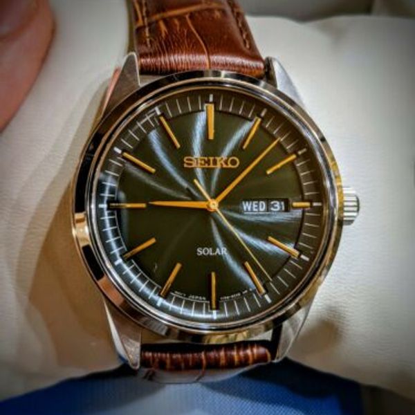 Seiko Solar Powered Green Dial Men's Watch - SNE529 | WatchCharts ...