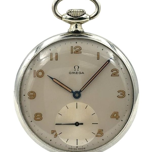 Vintage Open Face Omega Pocket Watch Cal 141 with Lume Dial Circa 1955 ...