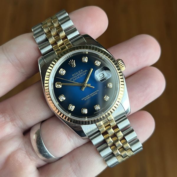 [WTS] 2006 Rolex Datejust 36 116233 Blue Vignette Diamond Dial ...