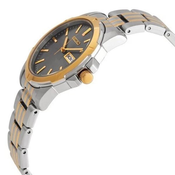New Seiko Men's Essentials Quartz 100m Two Tone Stainless Steel SUR356 ...