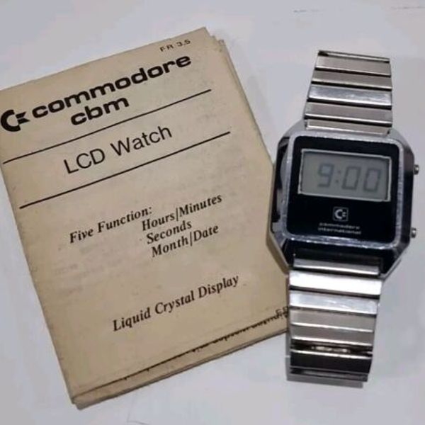 Rare Vintage Commodore cbm LCD Watch Stainless Steel With Paperwork ...