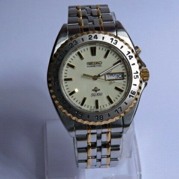 Vintage Japan SEIKO Kinetic SQ100 Watch for Men 10 BAR Good Finish No ...