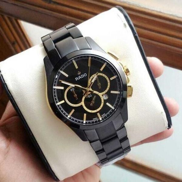 Rado First Mastercopy Chronograph Ceramic Swiss Made Round Black Dial ...