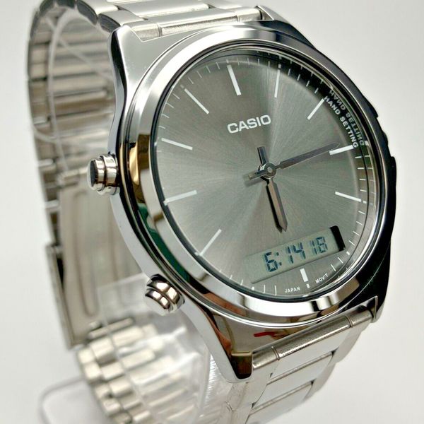 CASIO Watch MTP-VC01D-8E Ana-Dig Brand New 40mm Case Grey Face ...
