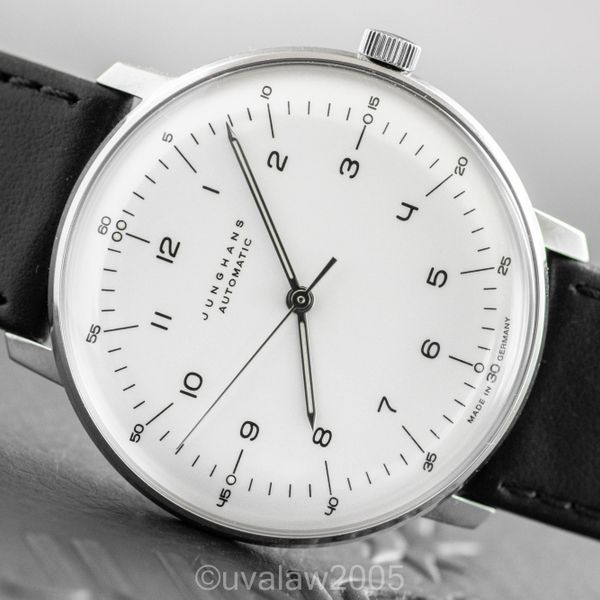 FS: Junghans Max Bill 38mm Automatic, No Date, Black Leather Strap ...