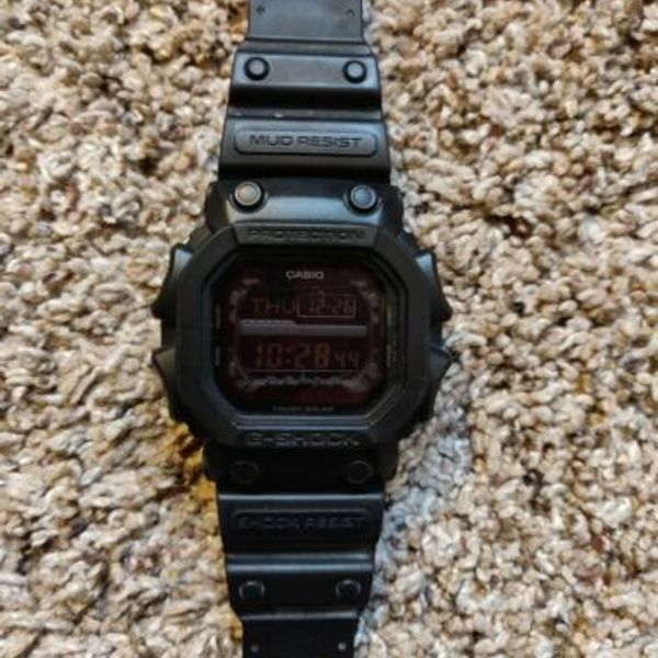 Casio G-Shock Mens Tough Solar Mud Resistant Black Out Watch GX56BB-1 ...