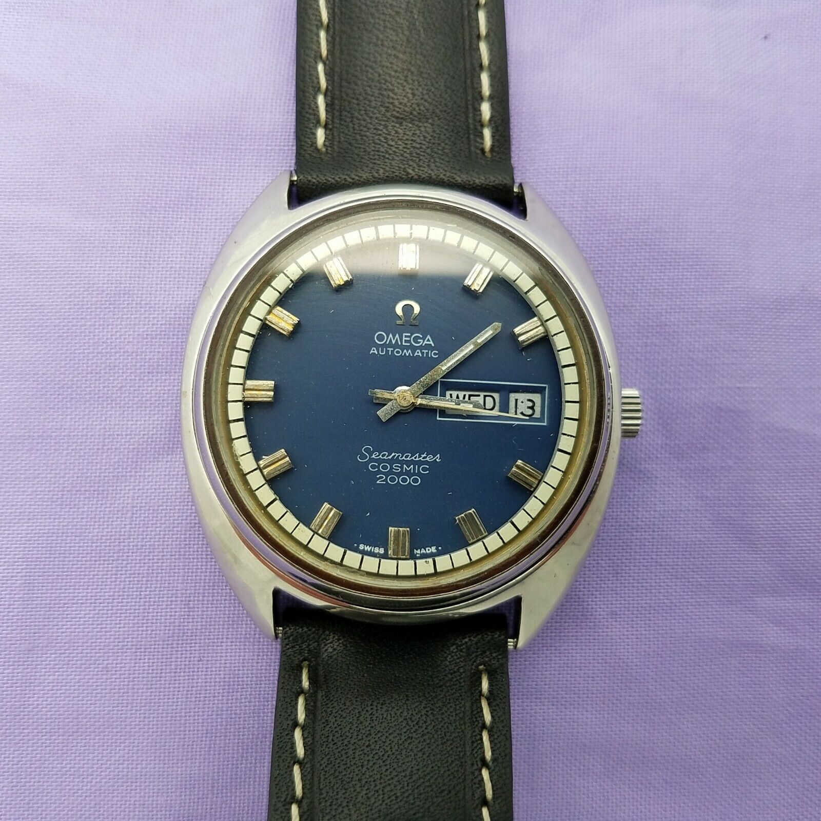 1975 Omega Seamaster Cosmic 2000 Day Date 166.129 Automatic Watch ...