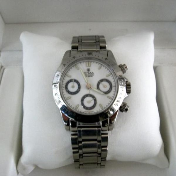 Fs : Cyma automatic chronograph "daytona"....model 90.126 st-st ...