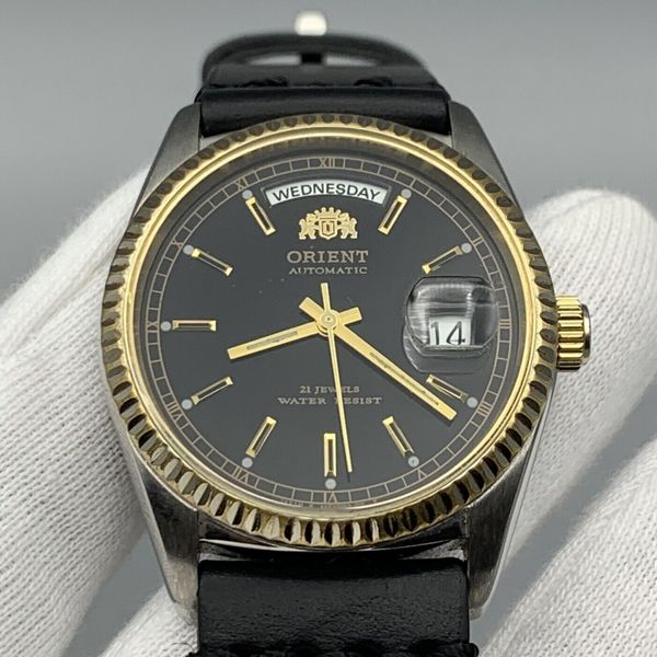 Nice Rare Orient President Black Dial Fluted Bazel 46E901-91 C8 ...