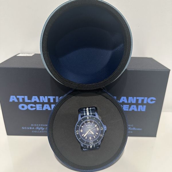Blancpain x Swatch Scuba Fifty Fathoms Atlantic Ocean Blue SO35A100 ...