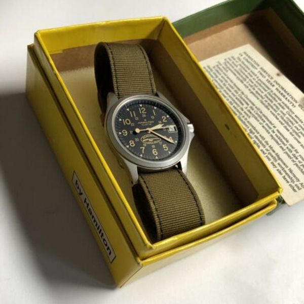 Rare Vintage Hamilton Khaki Remington Arms Company Quartz Watch Runs ...