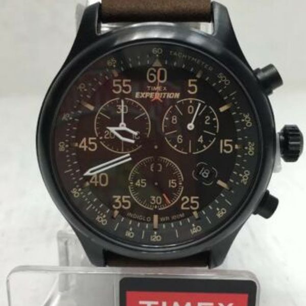 (Read) Timex T49905, Men's "Expedition" Leather Indiglo Watch ...