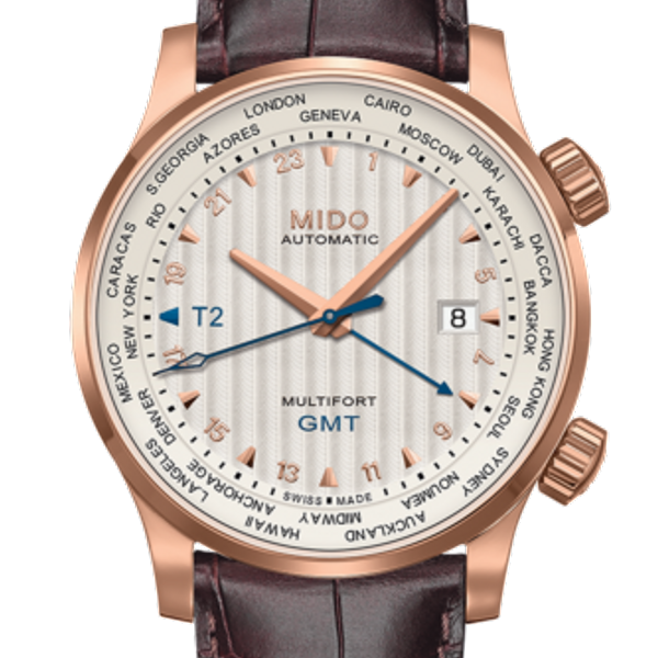 Mido Men's M0059293603100 Multifort 42mm Automatic GMT Watch ...