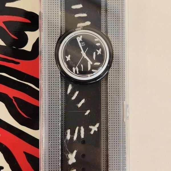 Swatch Pop watch BLACK WIDOW PMW100 1995 Swiss Made Vintage New Old ...