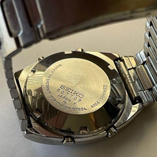 Vintage Seiko Alarm Chronograph A156-5000~Solar Battery-Og Bracelet ...
