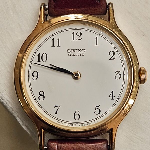 Seiko Woman's Goldtone Quartz Wristwatch, V700-6091, Needs Battery | WatchCharts Marketplace
