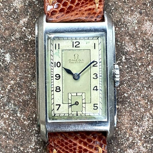 Vintage Omega Tank Watch 1934 Caliber T17 Fab Suisse Dial Art Deco ...