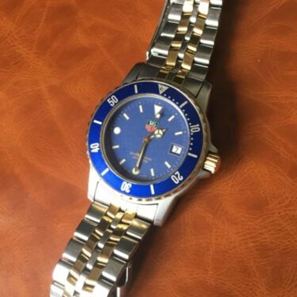 Vintage Tag Heuer Rare Blue & Gold Professional Submariner Divers With ...
