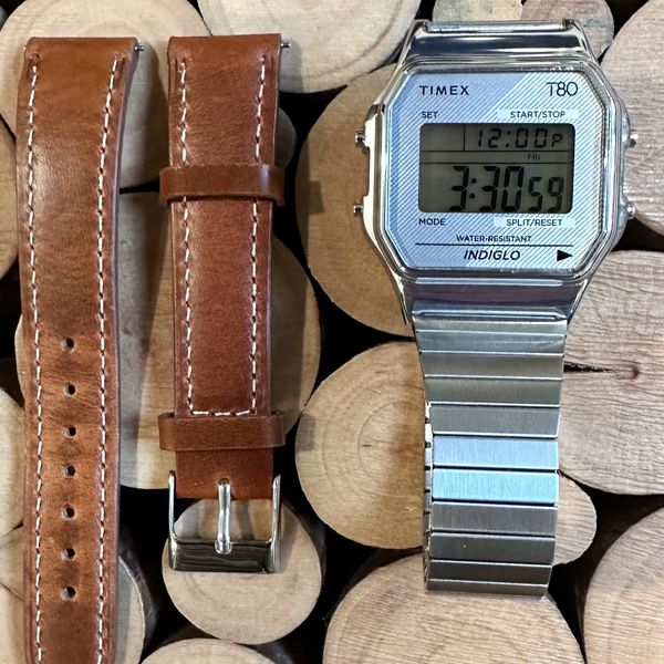 Timex T80 on Expansion Bracelet with extra leather [$40 USD] | WatchCharts