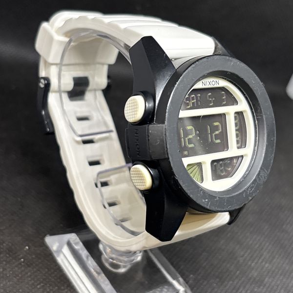 Nixon The Unit Men Sport Multifunction White Rubber Quartz Digital 44mm ...
