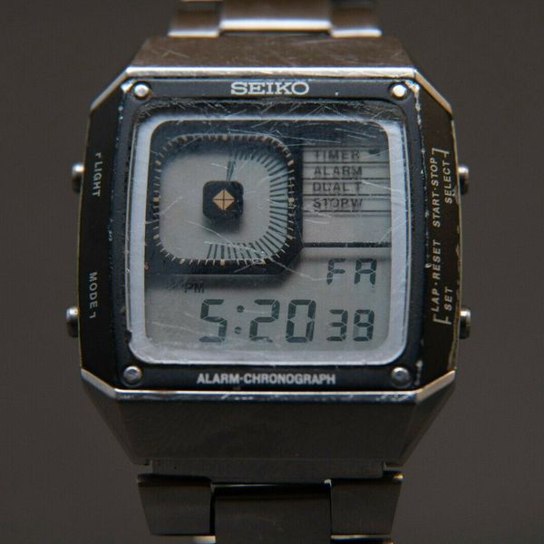 Seiko James Bond Octopussy Digital Chronograph Seiko G757-4010 Running ...