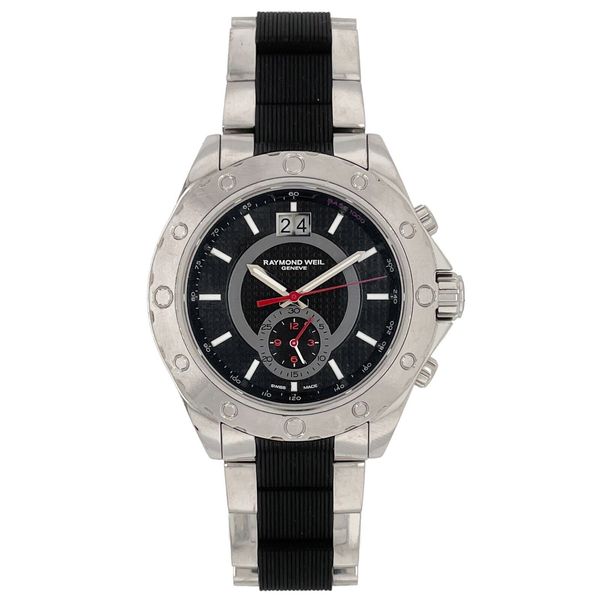 Raymond Weil 8600 Geneve Watch - Stainless Steel 7.00" 42mm Black Dial ...