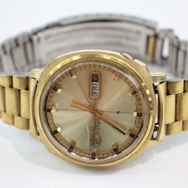 Seiko 5 Sector Dial Gold Tone Watch Automatic Working | WatchCharts ...