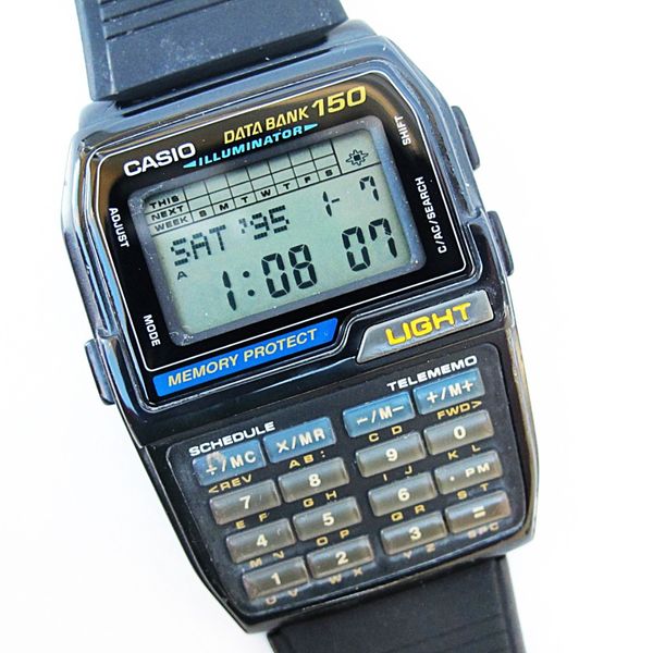 vintage 1995 CASIO DBC-150 Databank Telememo Calculator watch ...