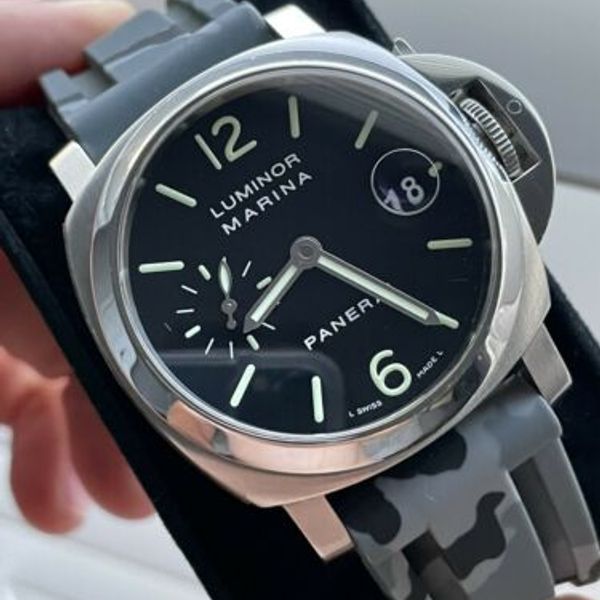 Panerai Luminor Marina 40 mm Steel Automatic Black Watch PAM00048 PAM ...