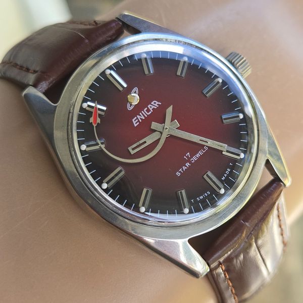 Vintage ENICAR men's manual wind watch AR-160 Rocket second hand swiss ...